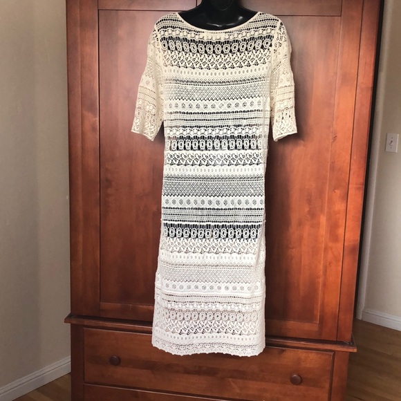 Solitaire | Dresses | Cream Crochet Dress | Poshmark